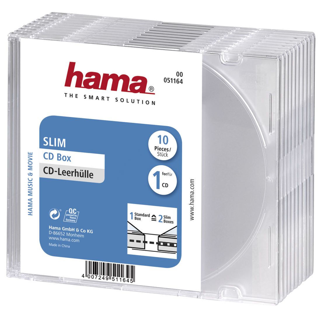 CD box slim 10-pack transparant | Hama