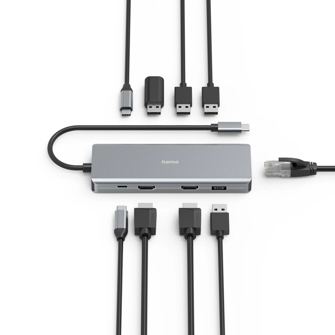 | Hama | USB-C-Hub "CONNECT2Media", Multiport, 9-poorts, 2x HDMI™, USB ...